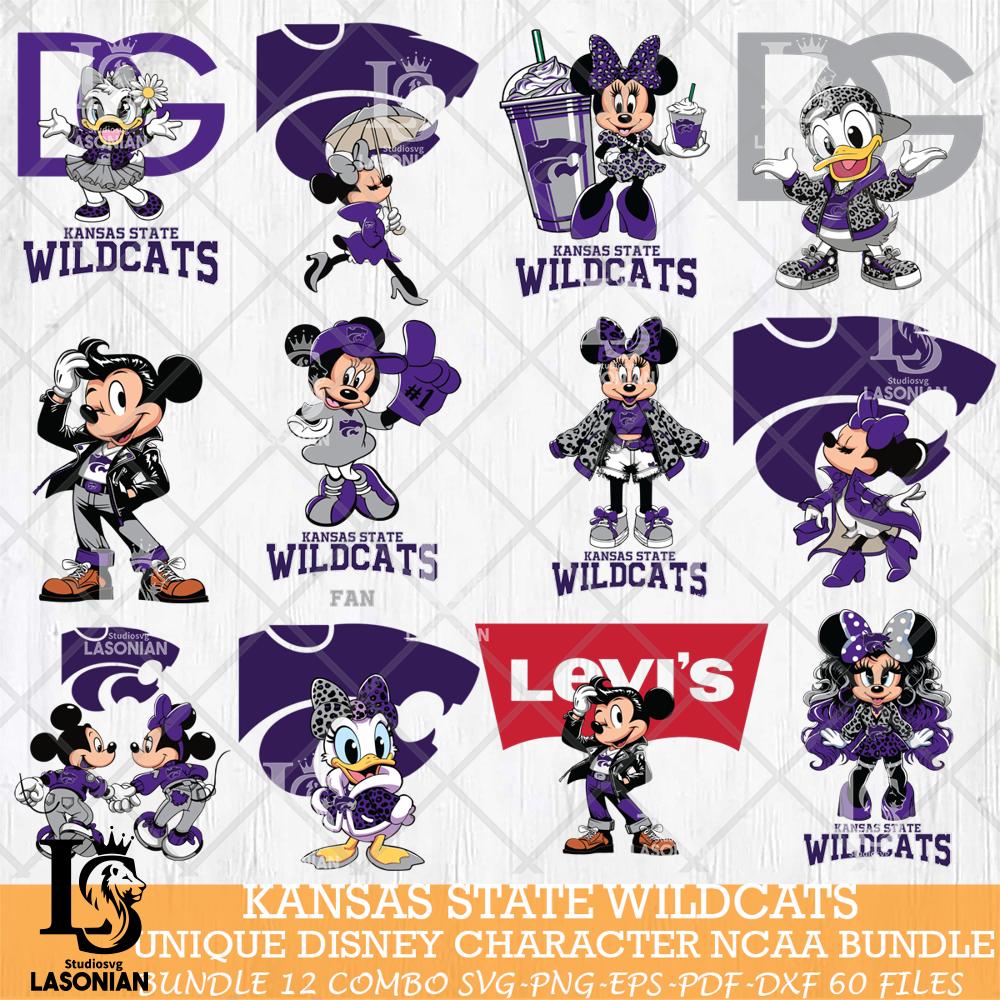 Kansas State Wildcats Disney character NCAA Bundle 12 – lasoniansvg