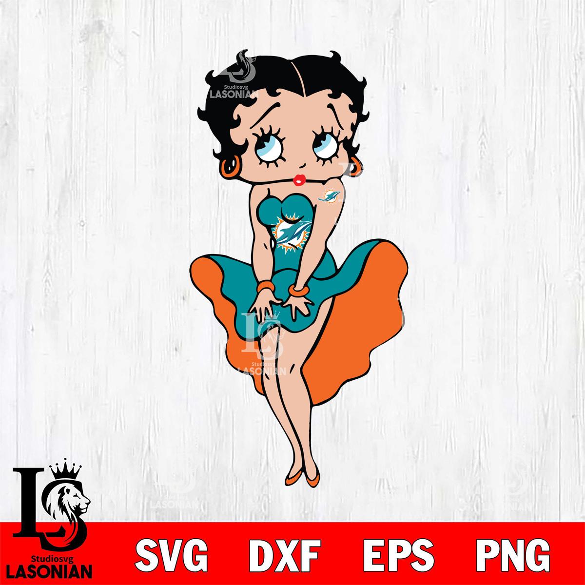 Miami Dolphins Betty Boop Sexy Cheering Lasoniansvg
