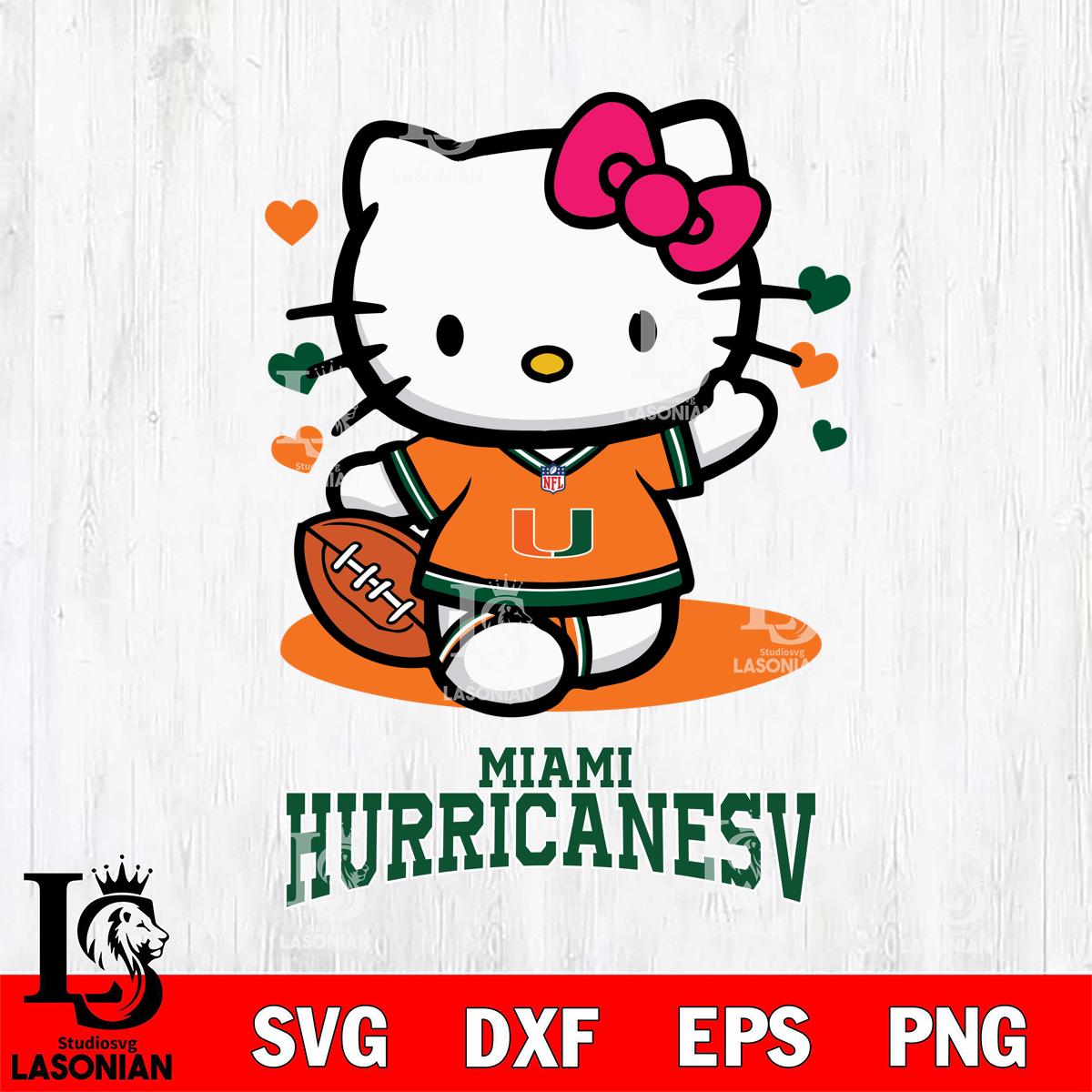 Miami Hurricanes Hello Kitty NCAA 3 – lasoniansvg
