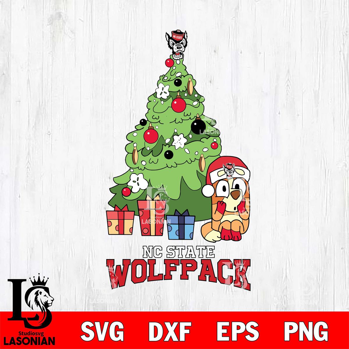 NC State Wolfpack Bluey Chilli Christmas Tree – lasoniansvg