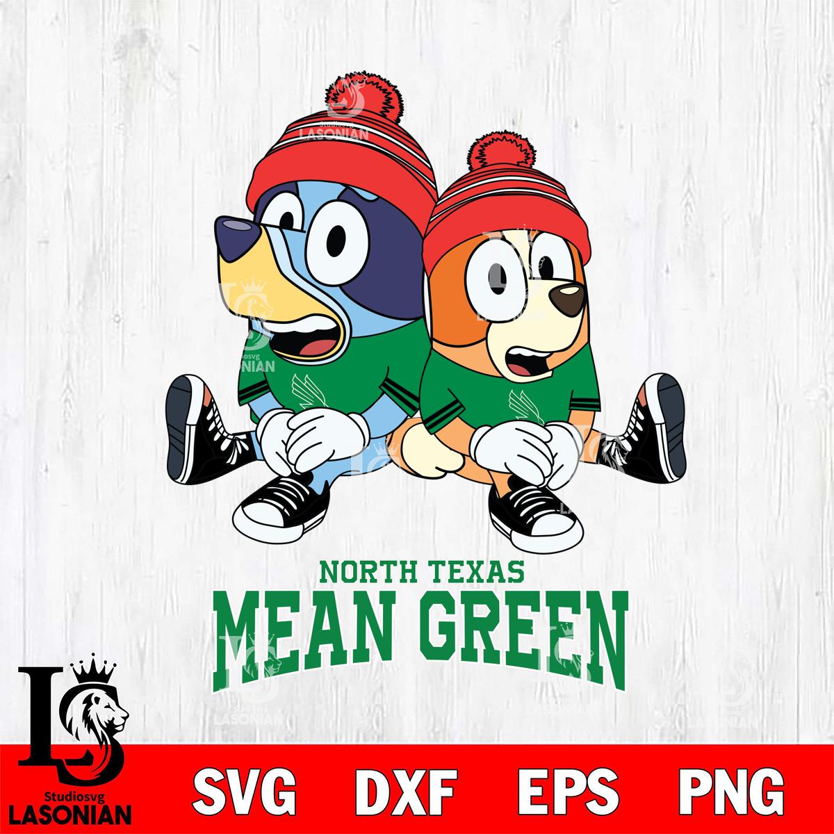 North Texas Mean Green Christmas Bluey & Bingo Sit – lasoniansvg