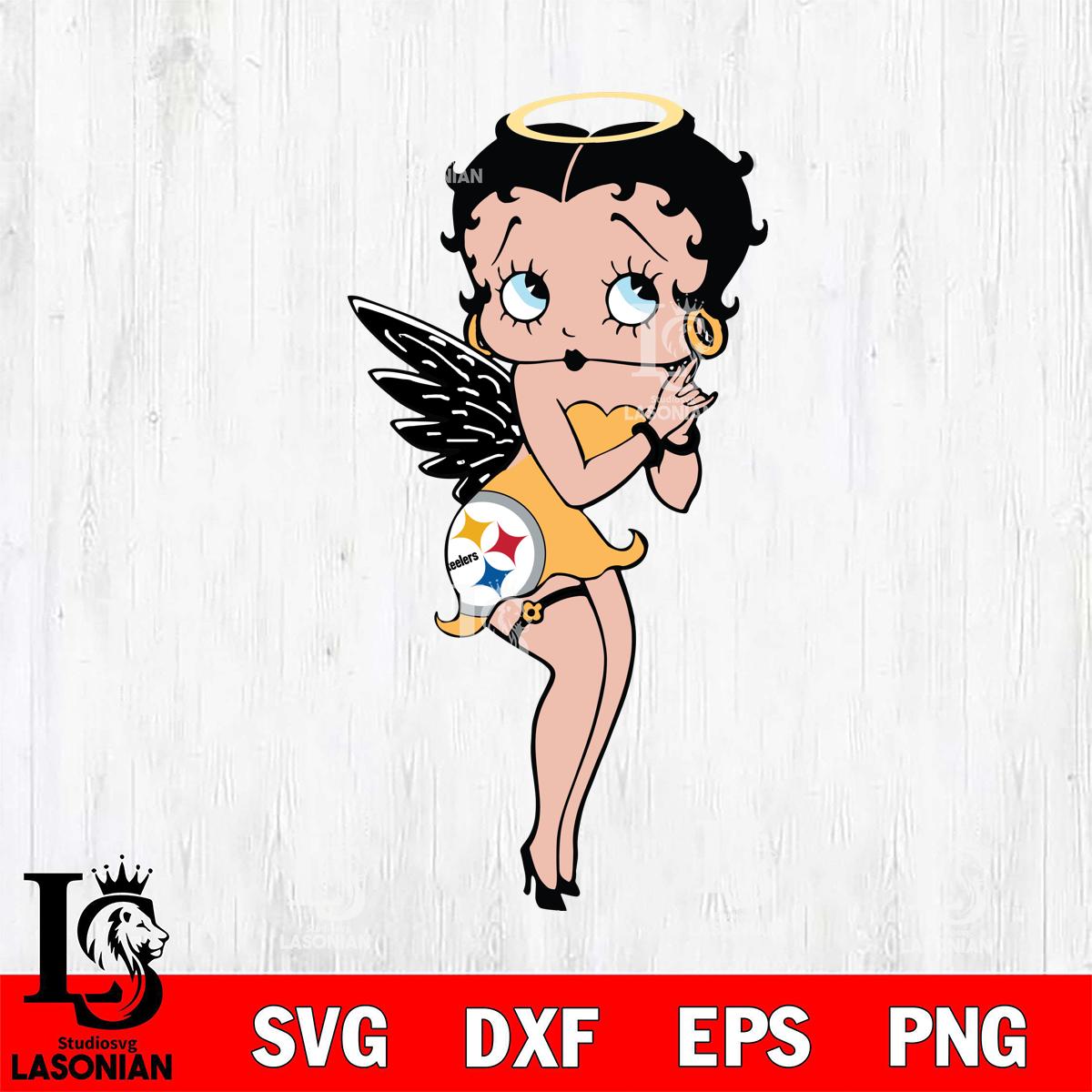 Pittsburgh Steelers Betty Boop Angel Lasoniansvg