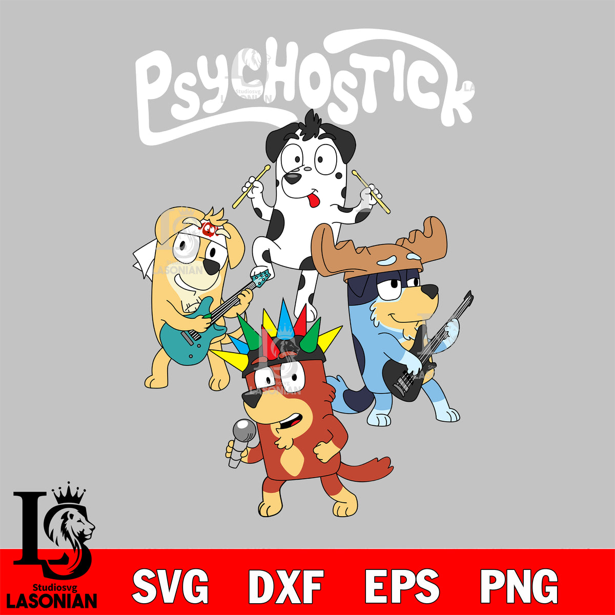 Psychostick Bluey svg, Psychostick svg, Bluey band – lasoniansvg