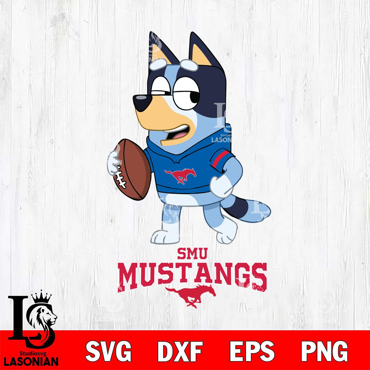 SMU Mustangs Bluey Football Sport – lasoniansvg