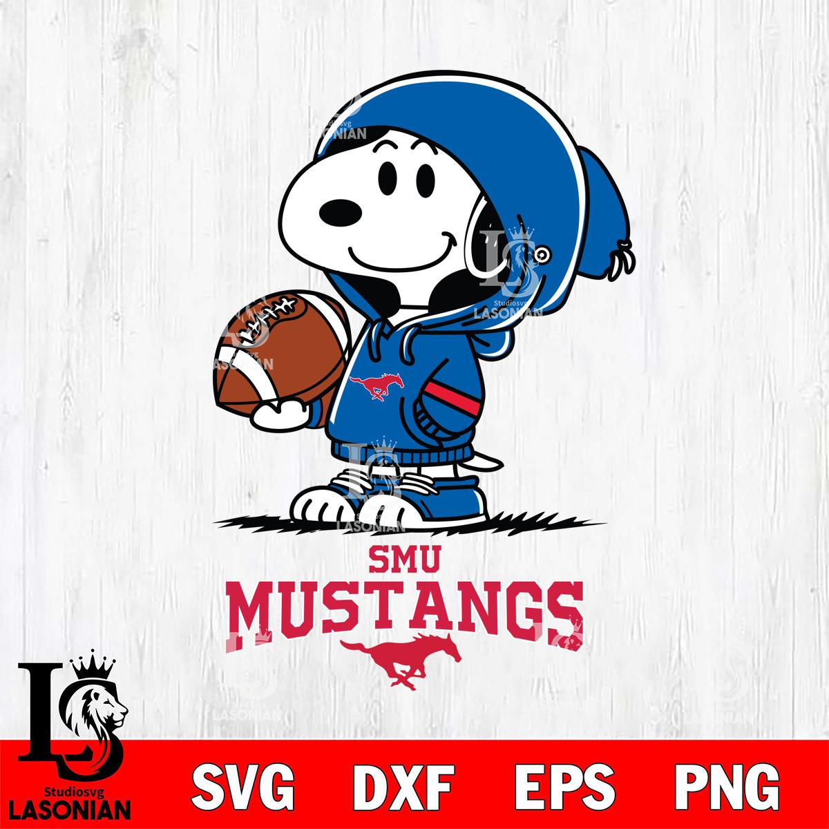 SMU Mustangs Snoopy Football – lasoniansvg