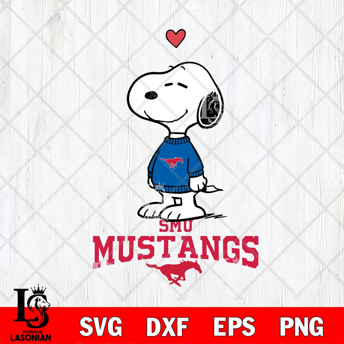 SMU Mustangs Snoopy football valentine File cut , Criucut , Silhouette ...