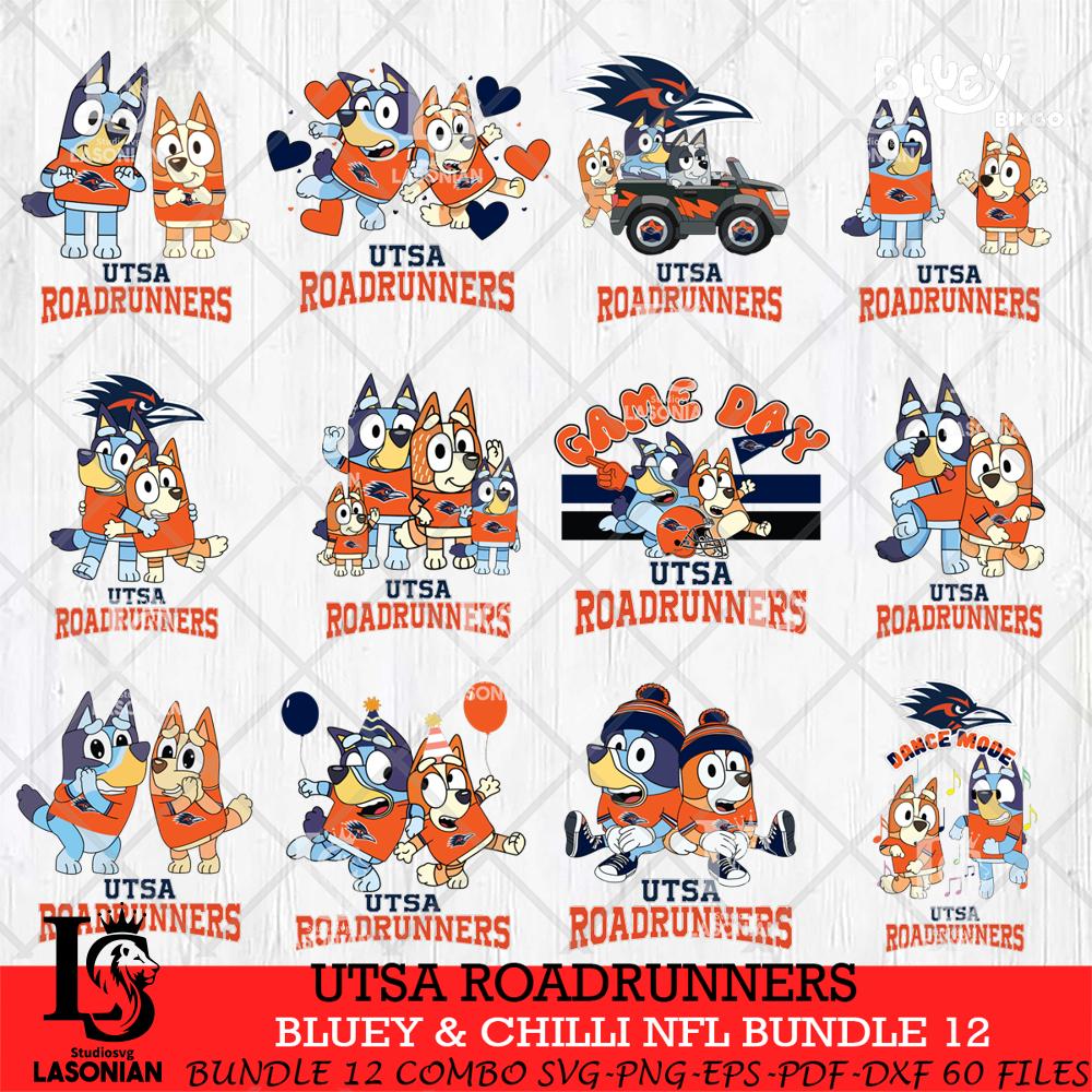 UTSA Roadrunners Bluey & Bingo Bundle 12 SVG – lasoniansvg