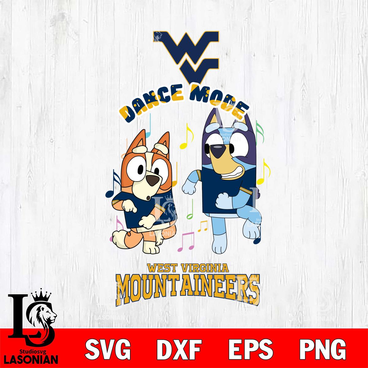 West Virginia Mountaineers Bluey Bingo Dance Mode – lasoniansvg