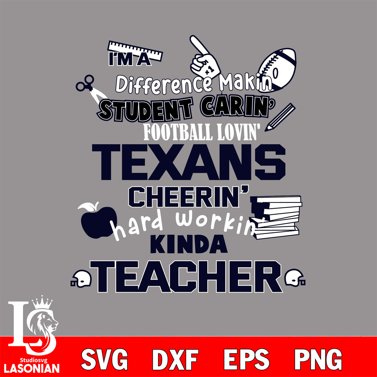 Houston Texans NFL I'm A Difference Making Student Caring Football Lov ...