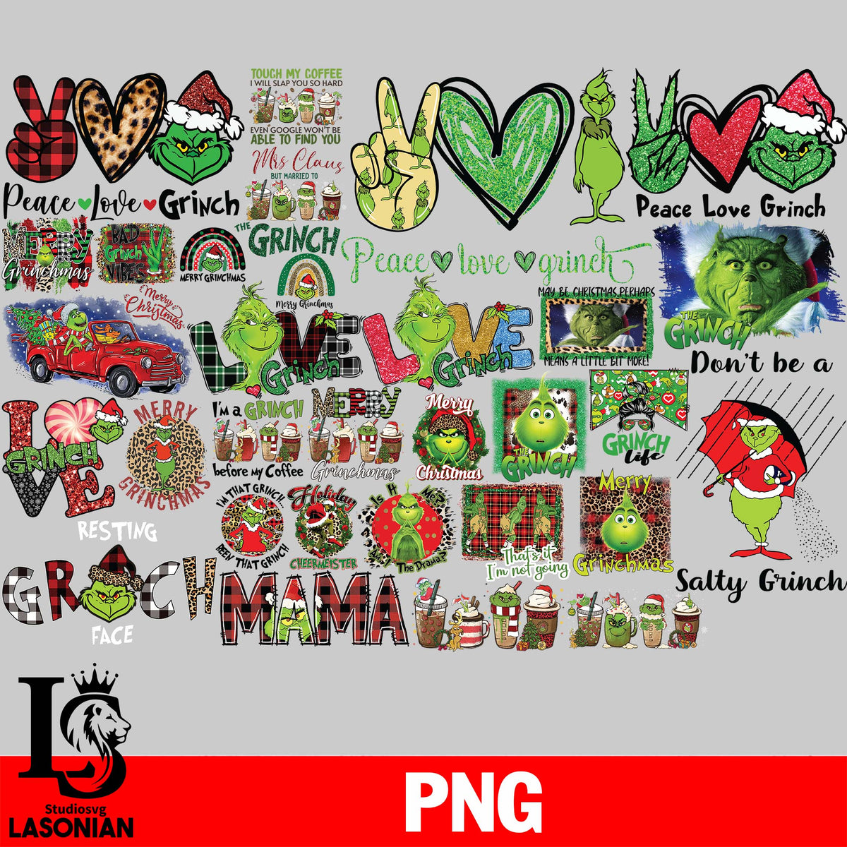 Grinch bundle PNG , file cut , digital download, Instant Download ...
