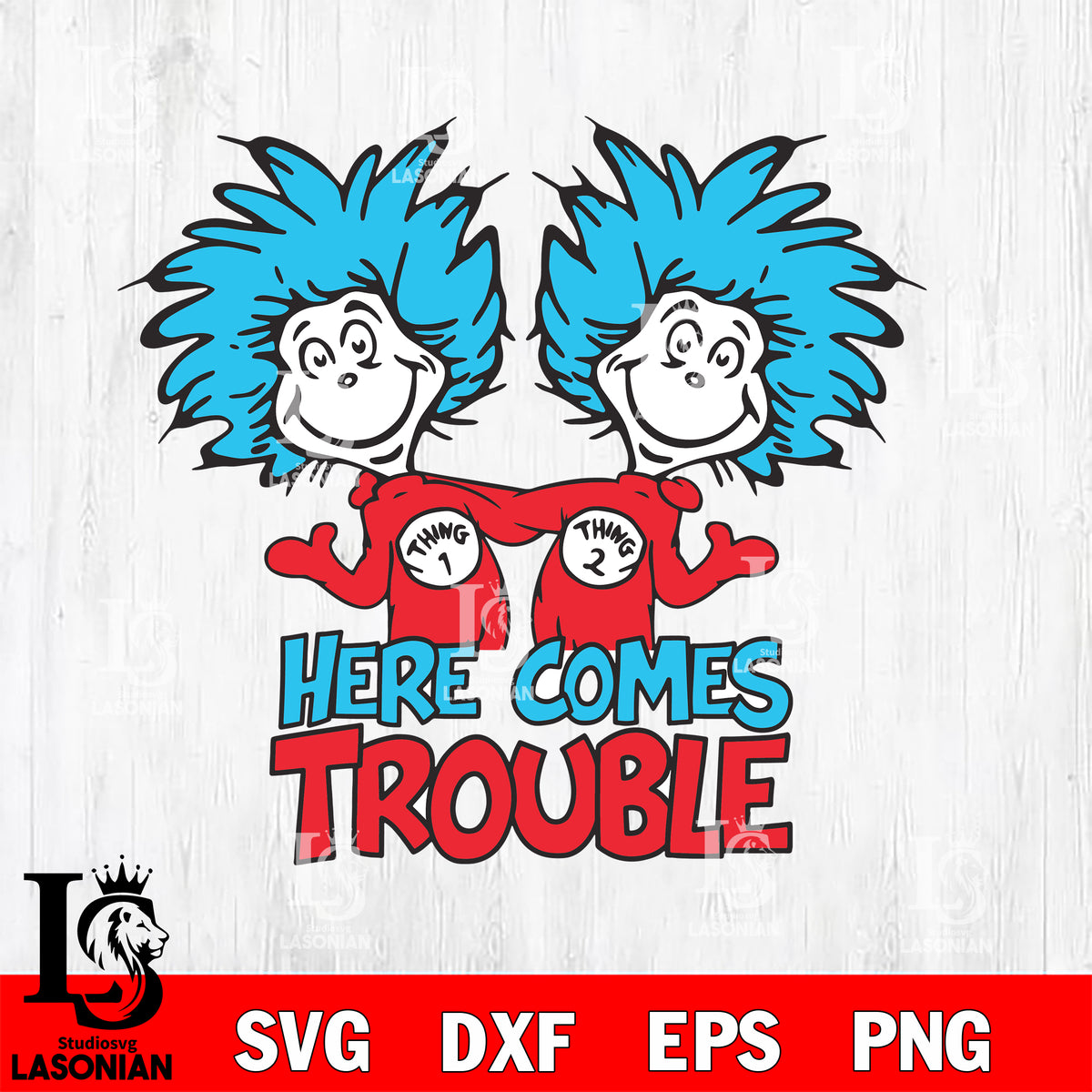 Thing 1 and Thing 2 family svg svg, dxf, eps ,png file, digital downlo ...