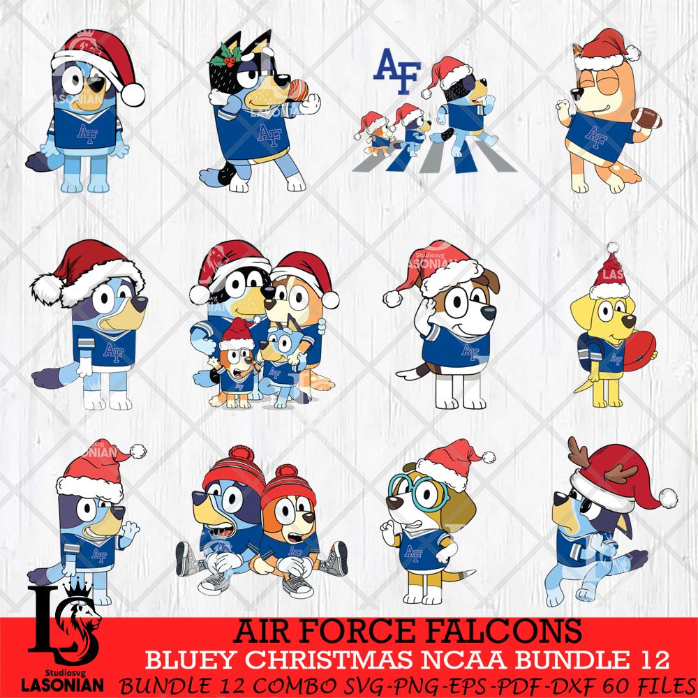 Air Force Falcons Bluey Christmas NCAA Bundle 12 SVG – lasoniansvg