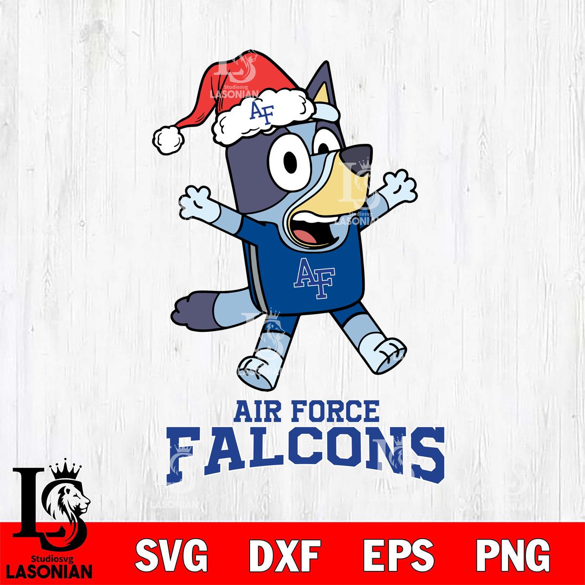 Air Force Falcons Bluey Happy Christmas – lasoniansvg