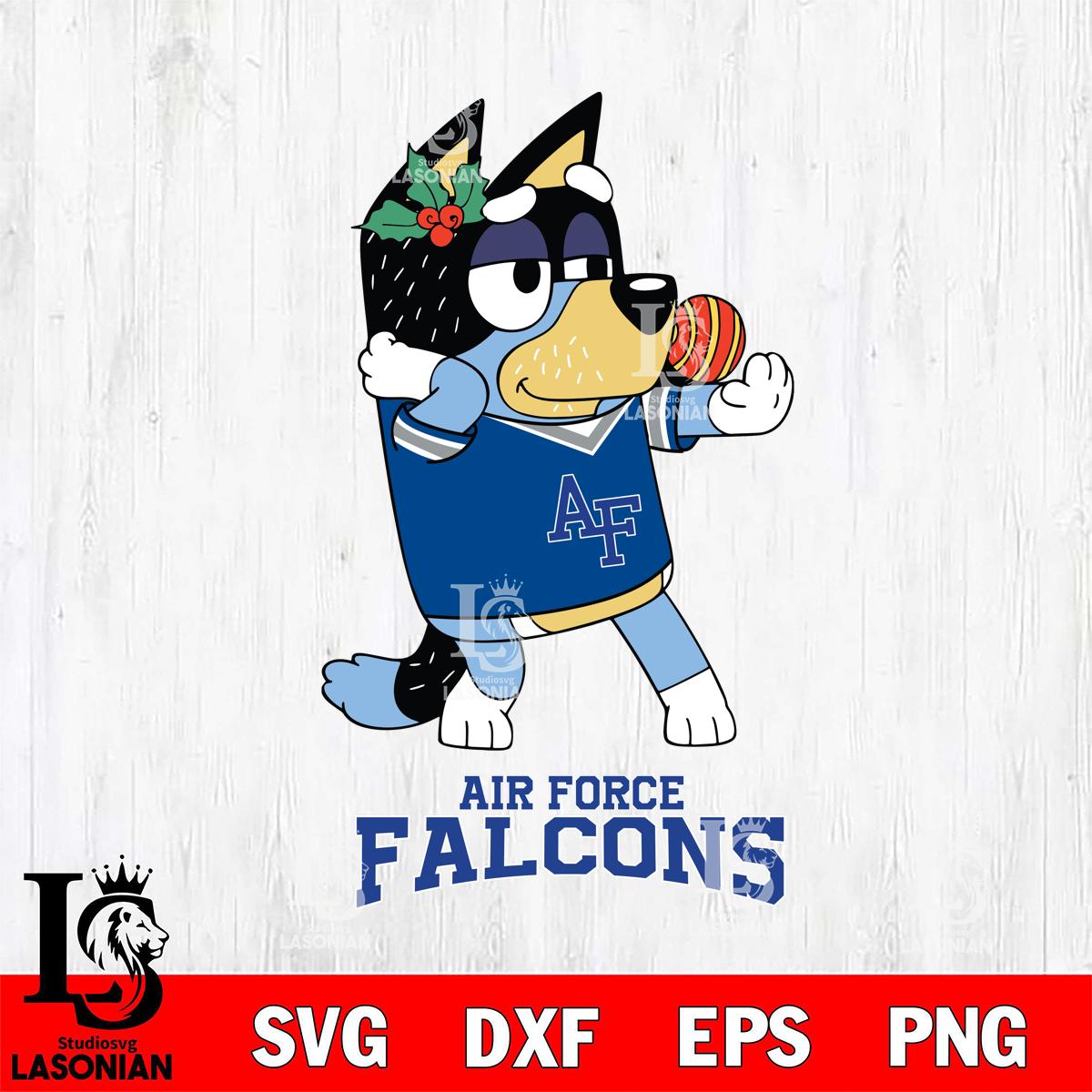 Air Force Falcons Christmas Bluey Bandit Heeler – lasoniansvg