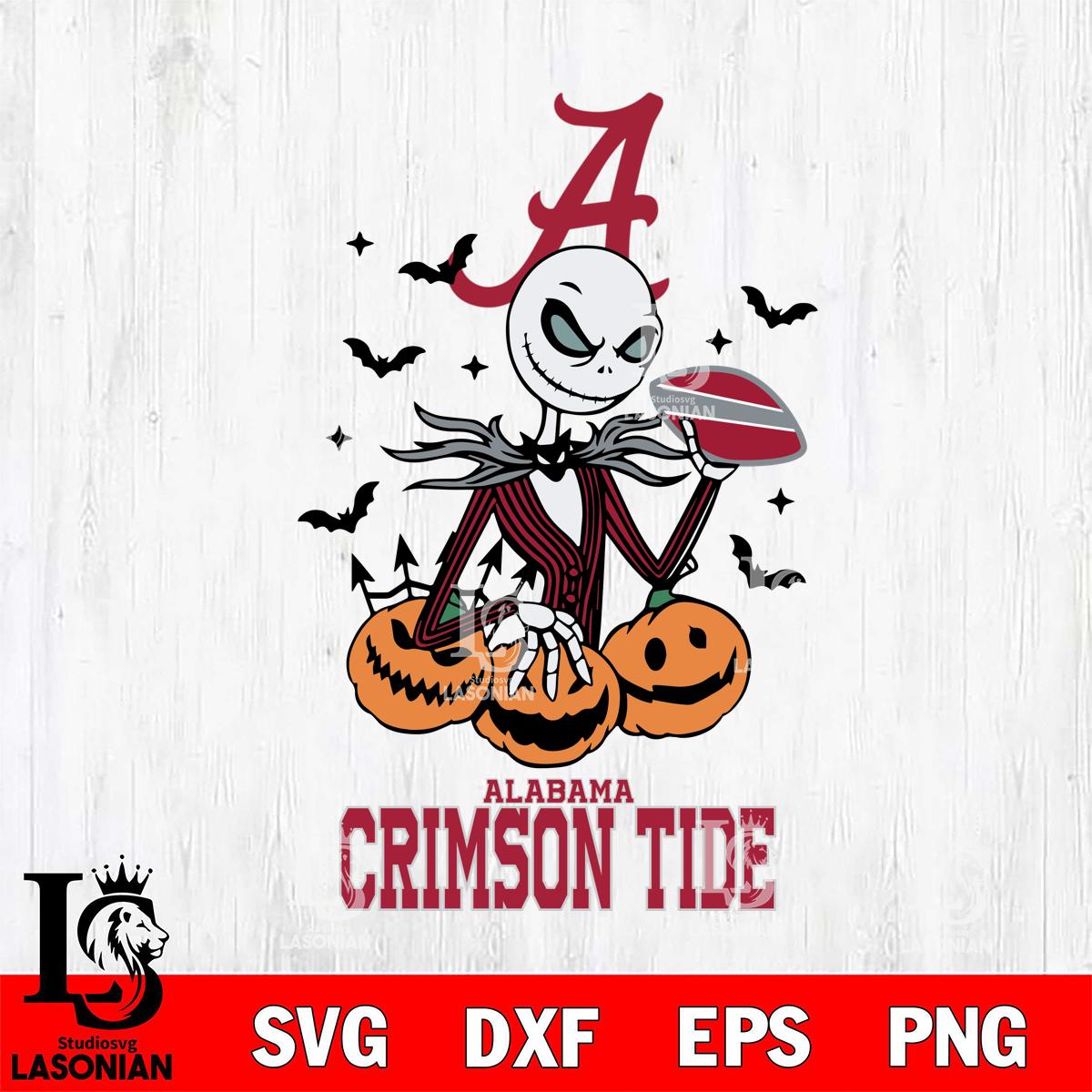 Alabama Crimson Tide Jack Skellington 2 halloween – lasoniansvg