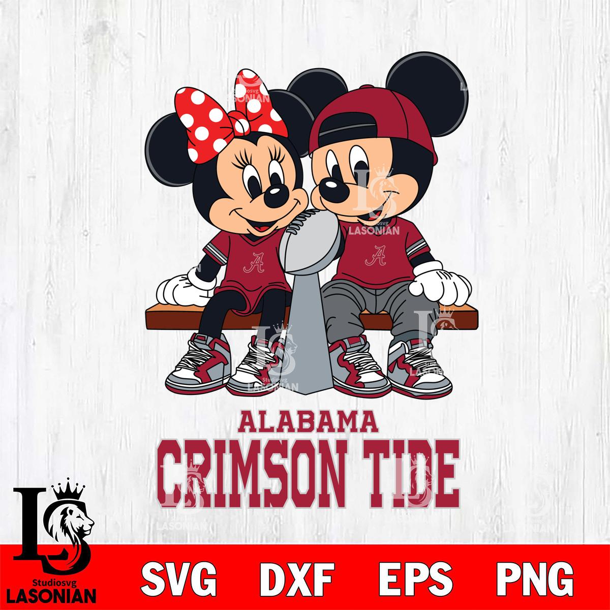 Alabama Crimson Tide Mickey And Minnie Football Champions – lasoniansvg