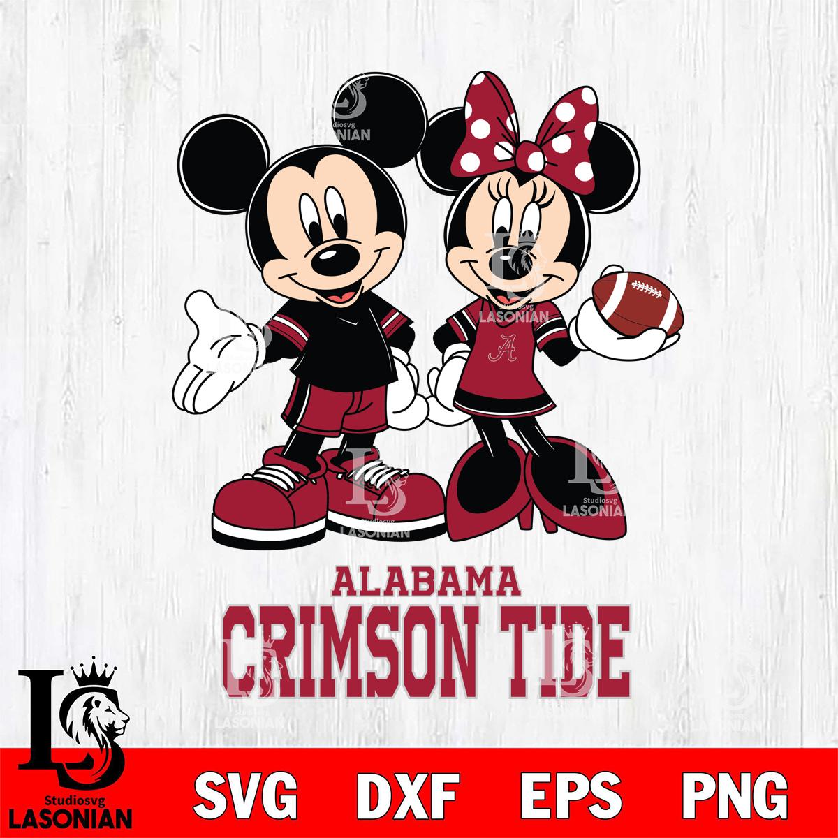 Alabama Crimson Tide Mickey Minnie Football – lasoniansvg