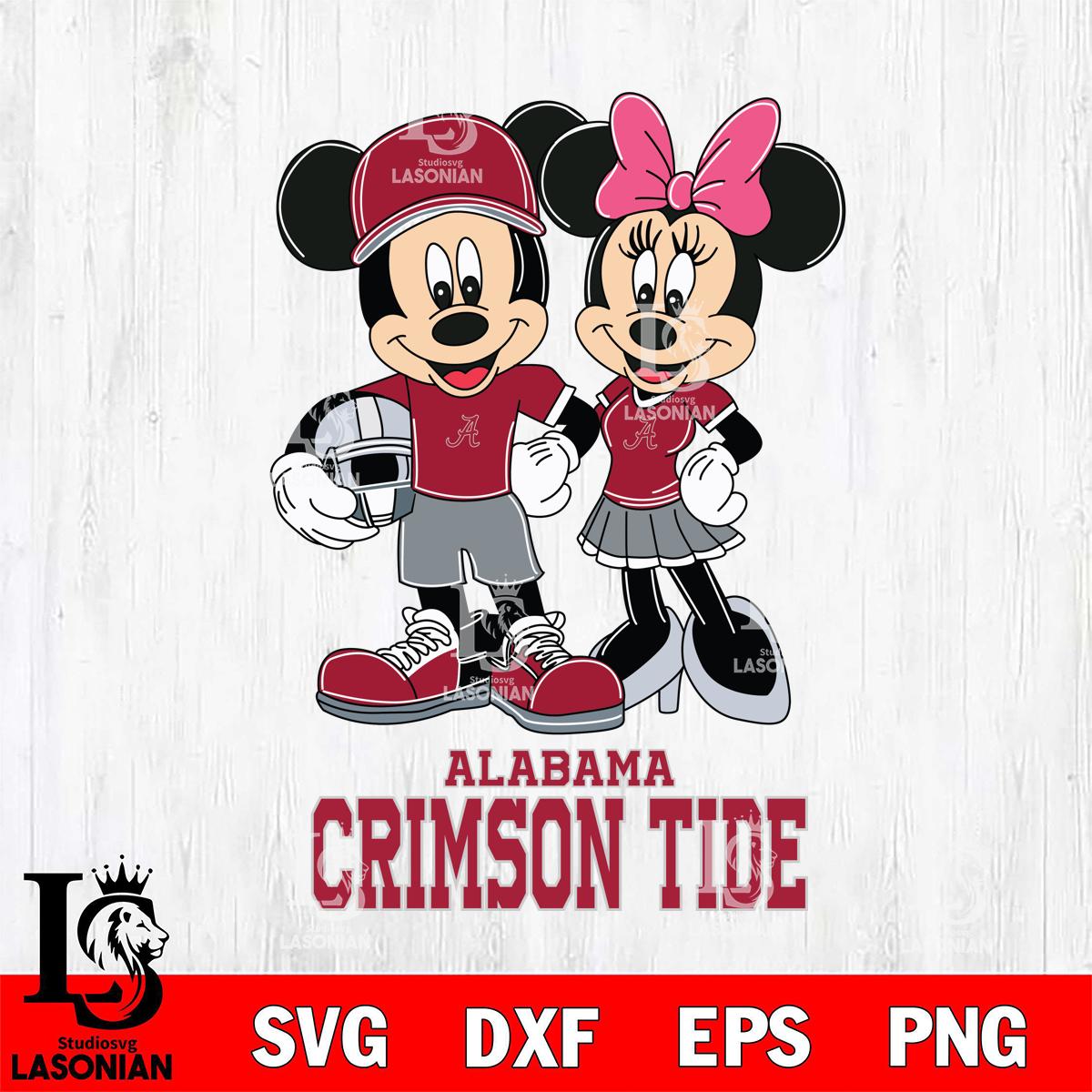 Alabama Crimson Tide Mickey Minnie Mouse Helmet – lasoniansvg