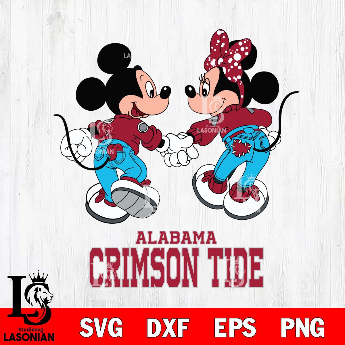 Alabama Crimson Tide Mickey Minnie Valentine Rugby – lasoniansvg