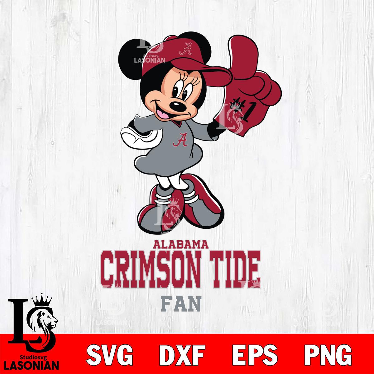 Alabama Crimson Tide #1 Fan Minnie Mouse – lasoniansvg