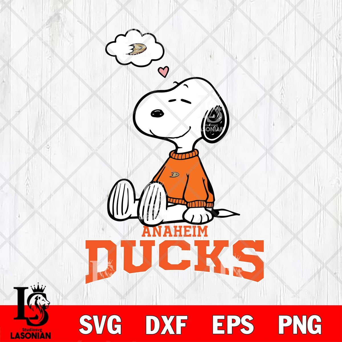 Anaheim Ducks Snoopy in Red Sweater File cut , Criucut , Silhouette ...
