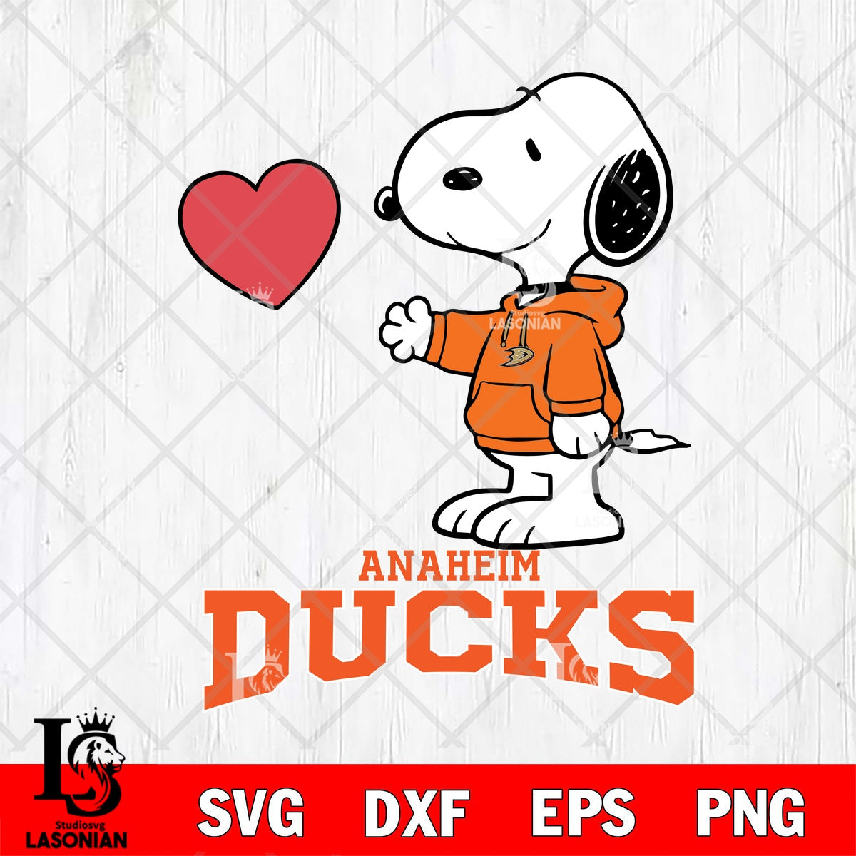 Anaheim Ducks Snoopy with Heart File cut , Criucut , Silhouette ...