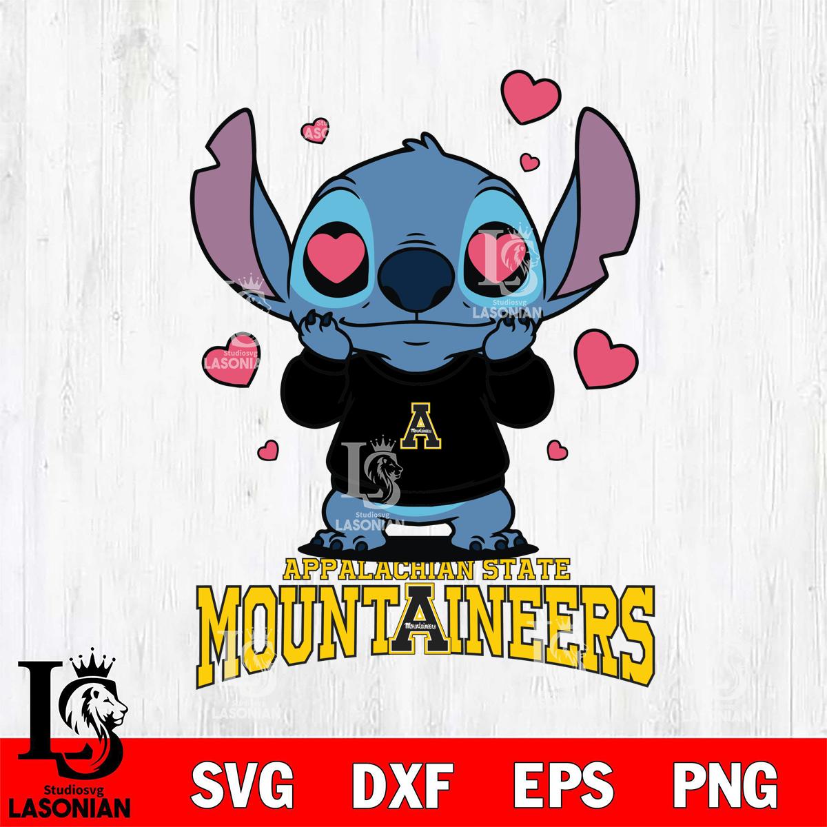 Appalachian State Mountaineers Stitch Valentine Heart Digital Download ...