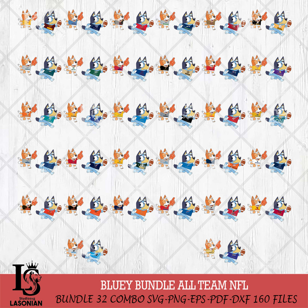 Bluey chilli football NFL – lasoniansvg