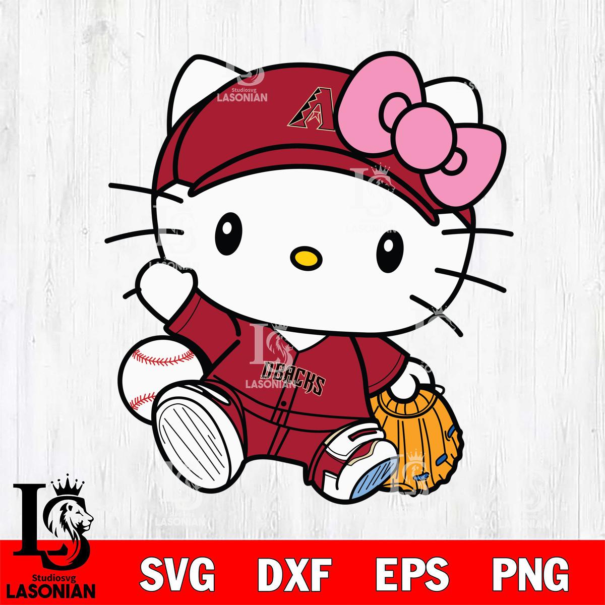 Arizona Diamondbacks Hello Kitty Baseball Fly – lasoniansvg