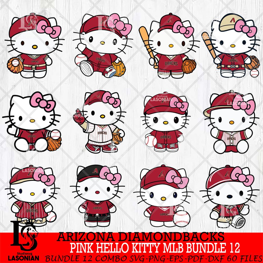 Arizona Diamondbacks Pink Hello Kitty MLB Bundle 12 – lasoniansvg
