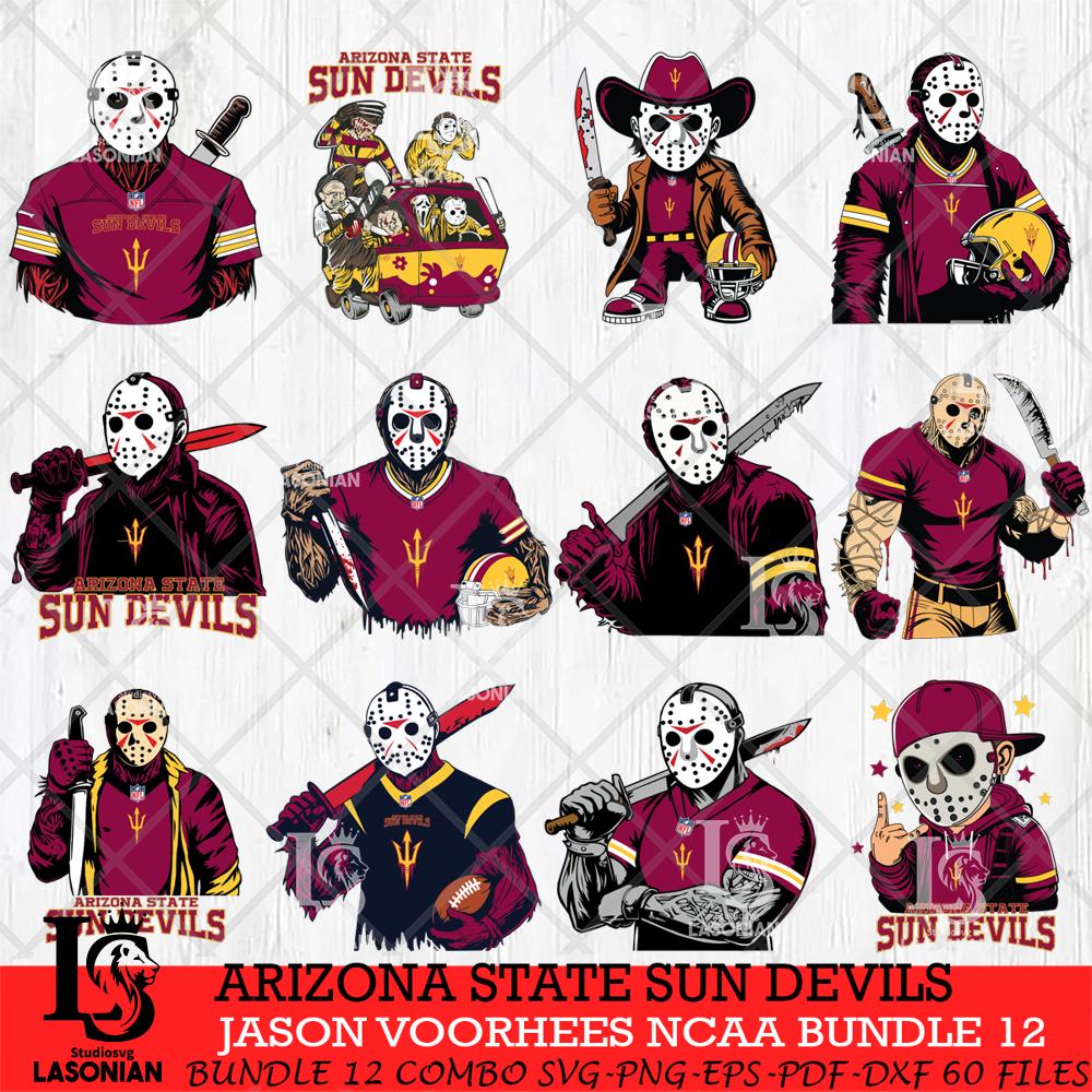 Arizona State Sun Devils Jason Voorhees Horror Bundle 12 SVG – lasoniansvg