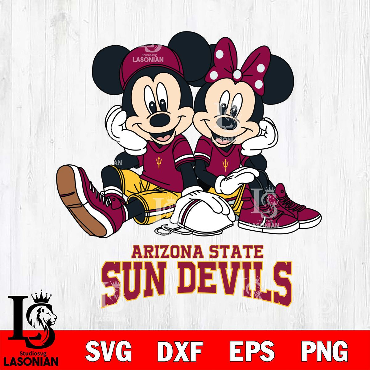 Arizona State Sun Devils Mickey Minnie Mouse Football Sit – lasoniansvg