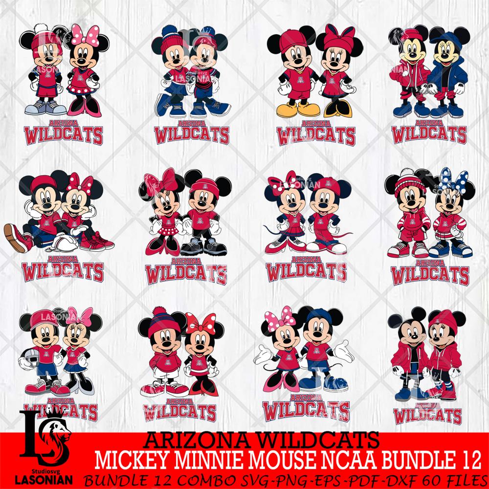 Arizona Wildcats Mickey Minnie Mouse NCAA Bundle 12 – lasoniansvg