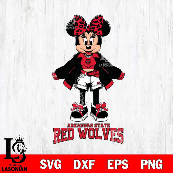 Arkansas State Red Wolves Style Minnie Disney – lasoniansvg