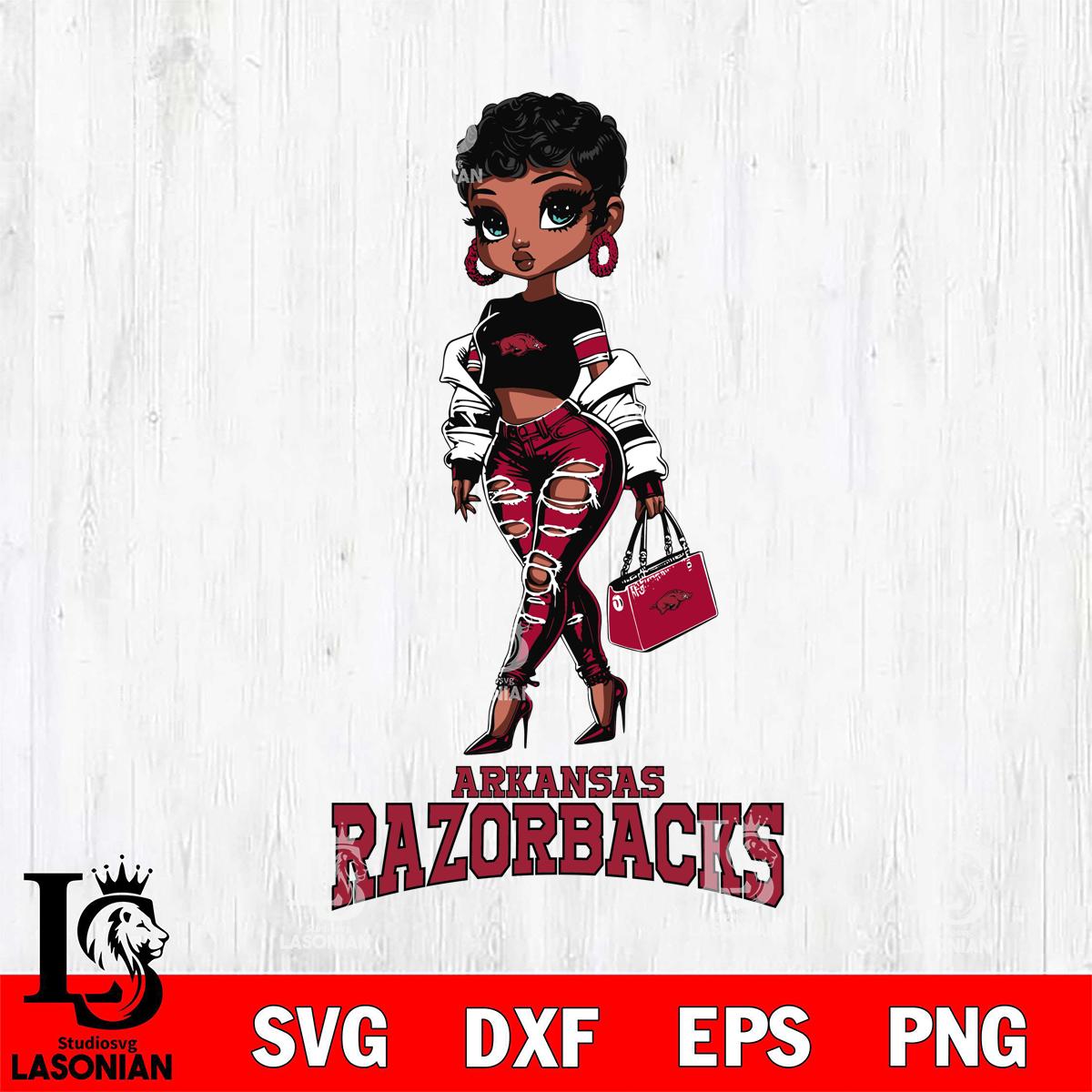 Arkansas Razorbacks Beautiful Black Fan Girl – lasoniansvg