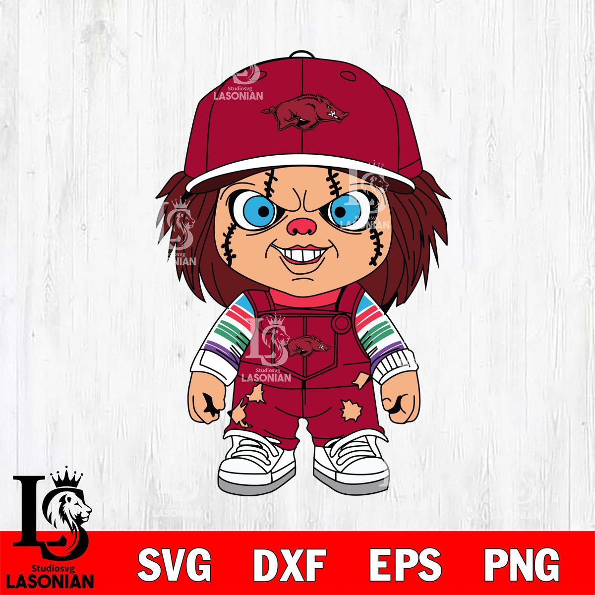 Arkansas Razorbacks Chucky Football Horror Halloween – lasoniansvg