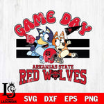 Arkansas State Red Wolves Bluey & Bingo 9 – lasoniansvg