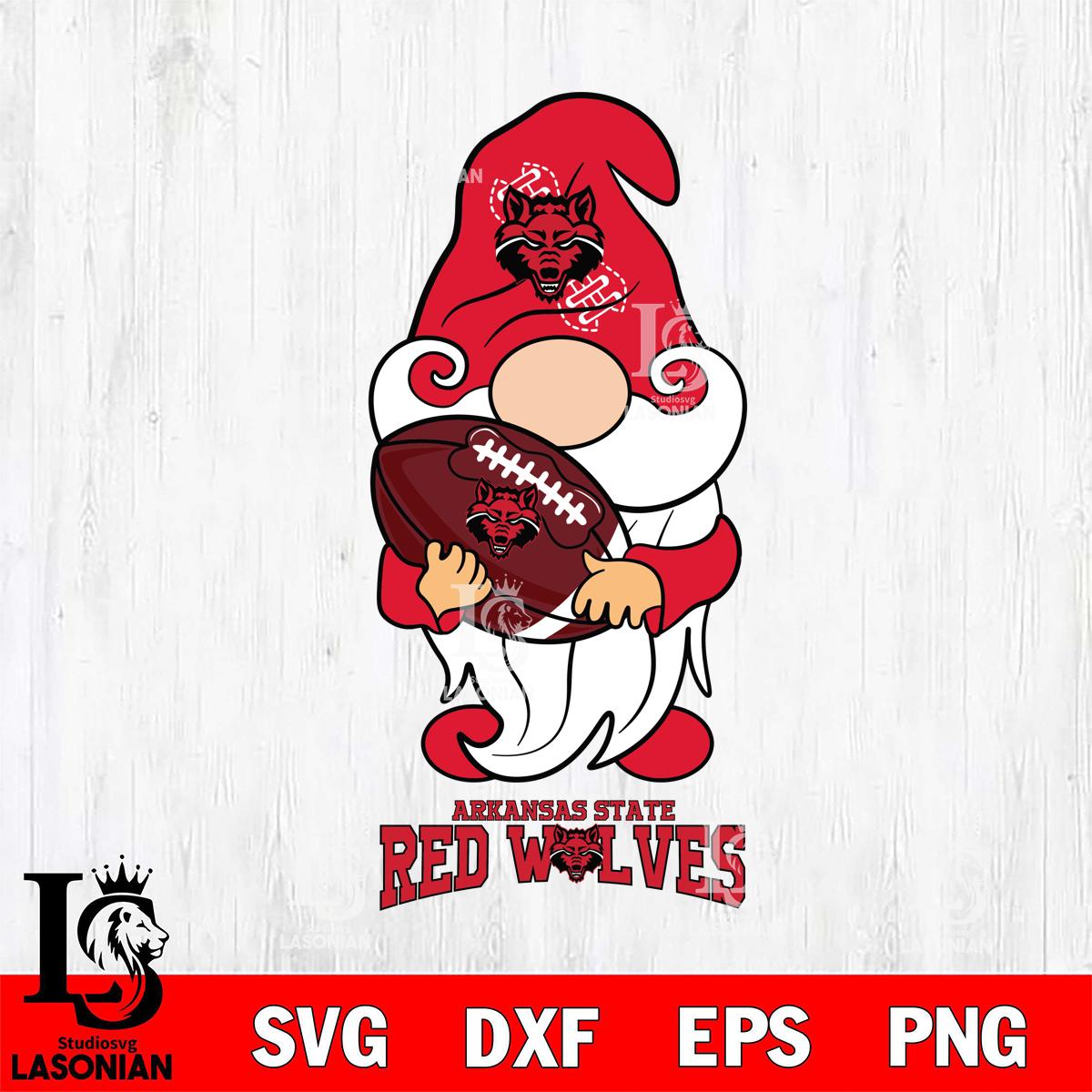 Arkansas State Red Wolves Gnomes Christmas football – lasoniansvg