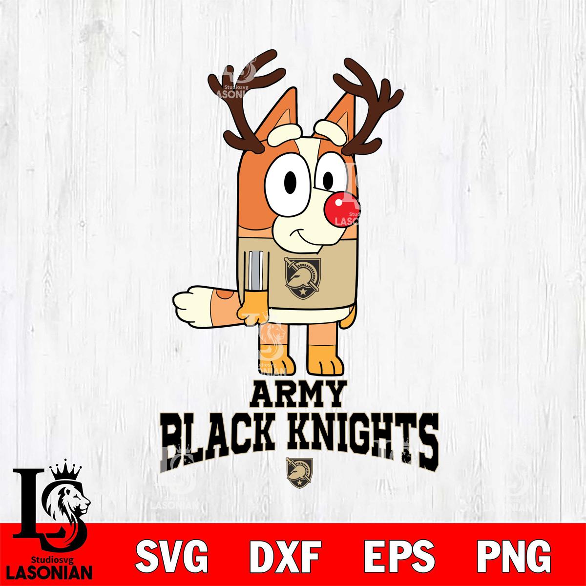 Army Black Knights Bluey Chilli Christmas Deer – lasoniansvg