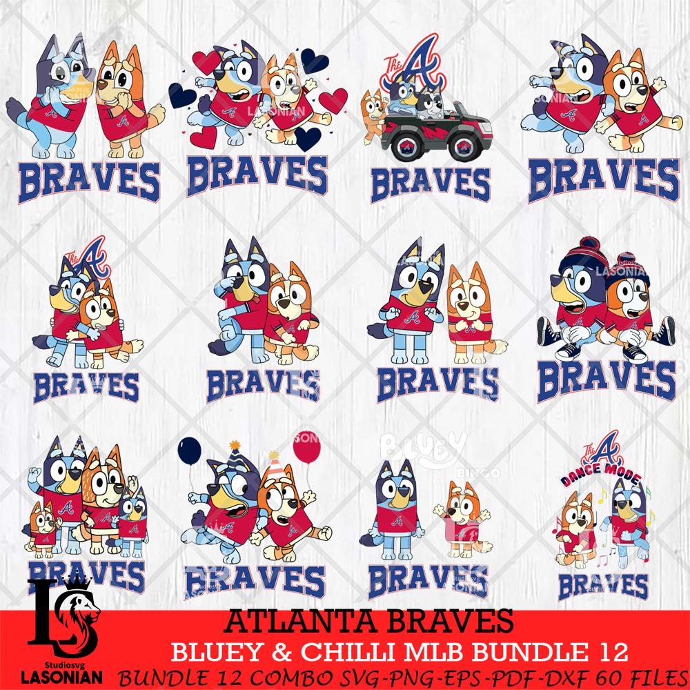 Atlanta Braves Bluey & Bingo MLB Bundle 12 SVG – lasoniansvg