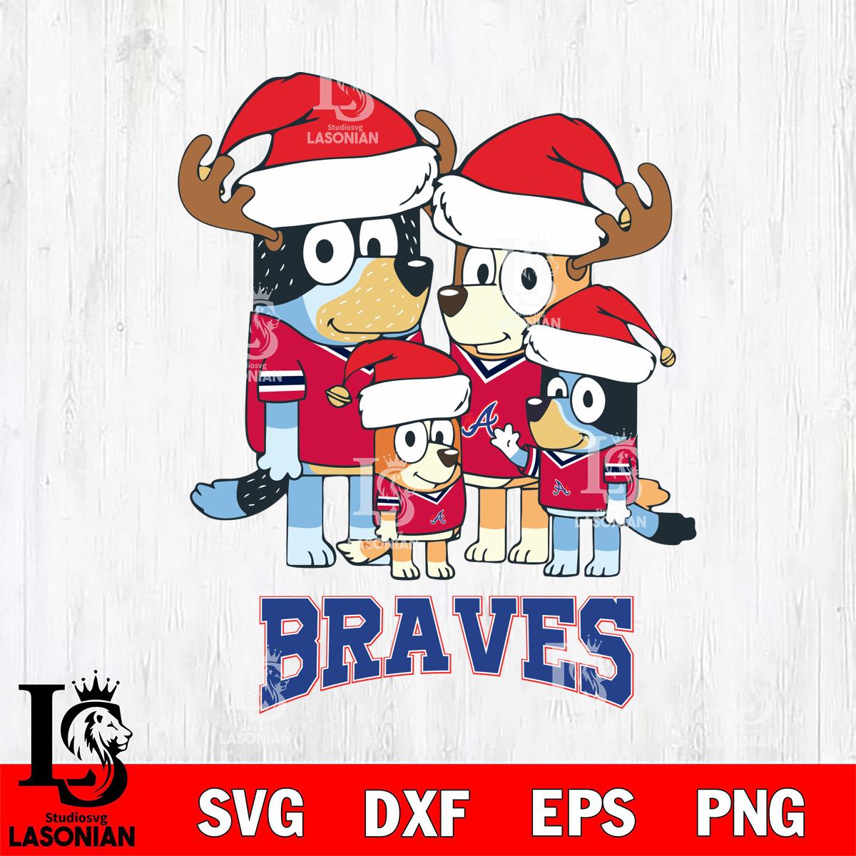Atlanta Braves Christmas Bluey Santa Family – lasoniansvg