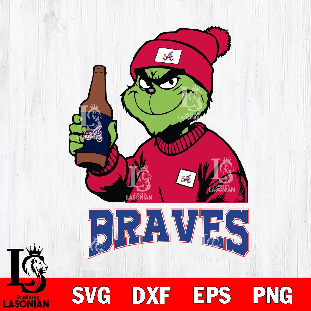 Atlanta Braves Grinch Drinking Beer Christmas – lasoniansvg