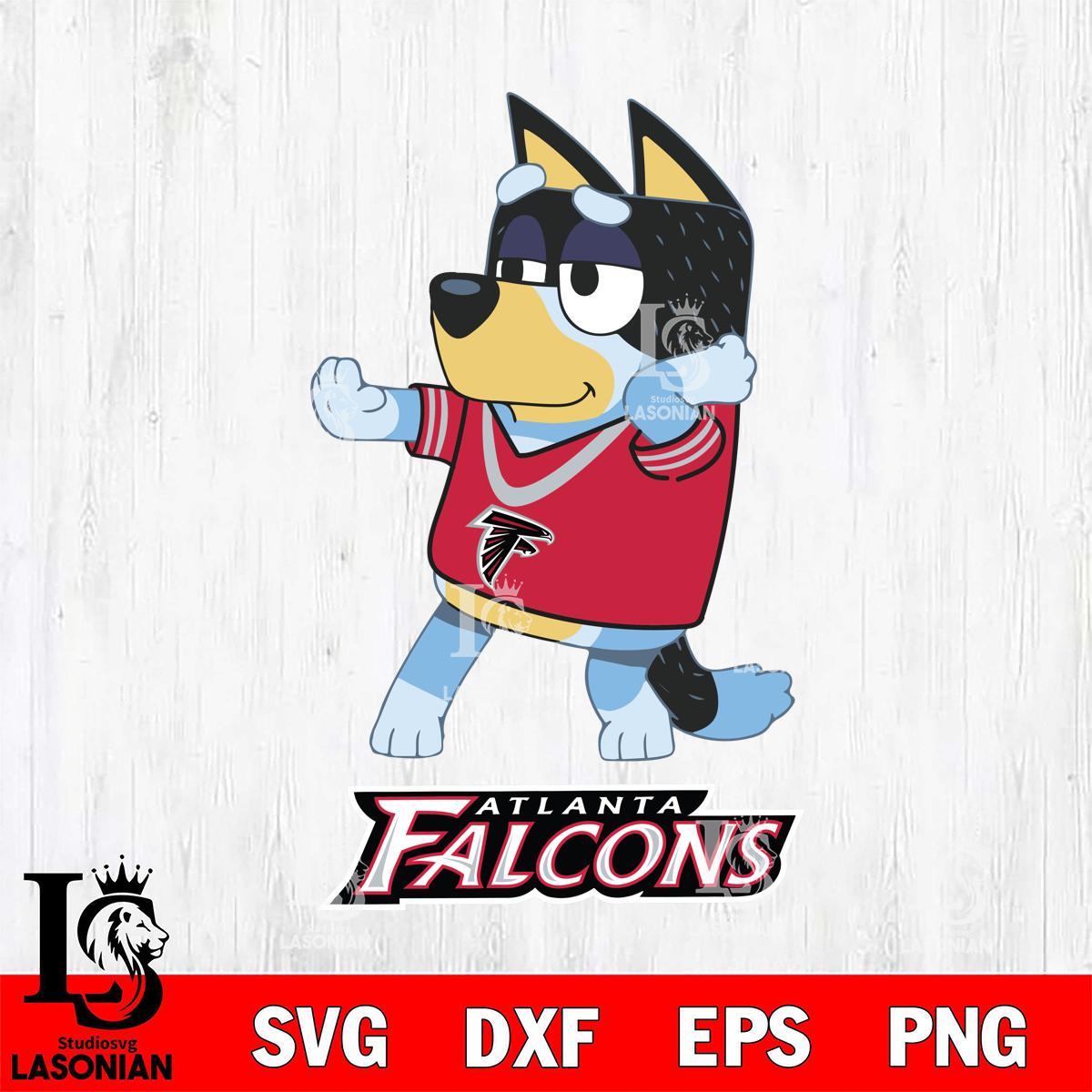 Atlanta Falcons Bluey Dad Dance – lasoniansvg