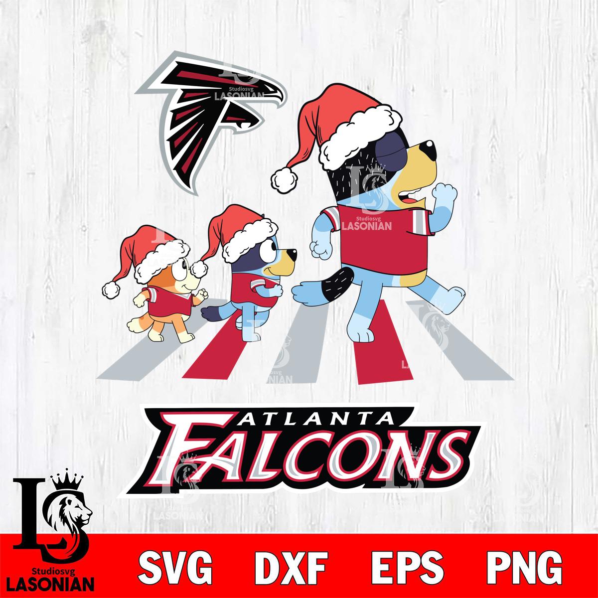 Atlanta Falcons Christmas Family Bluey Walking – lasoniansvg