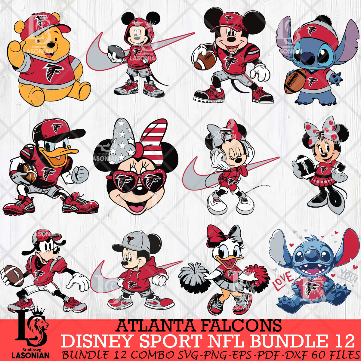 Atlanta Falcons Disney NFL Bundle 12 – lasoniansvg