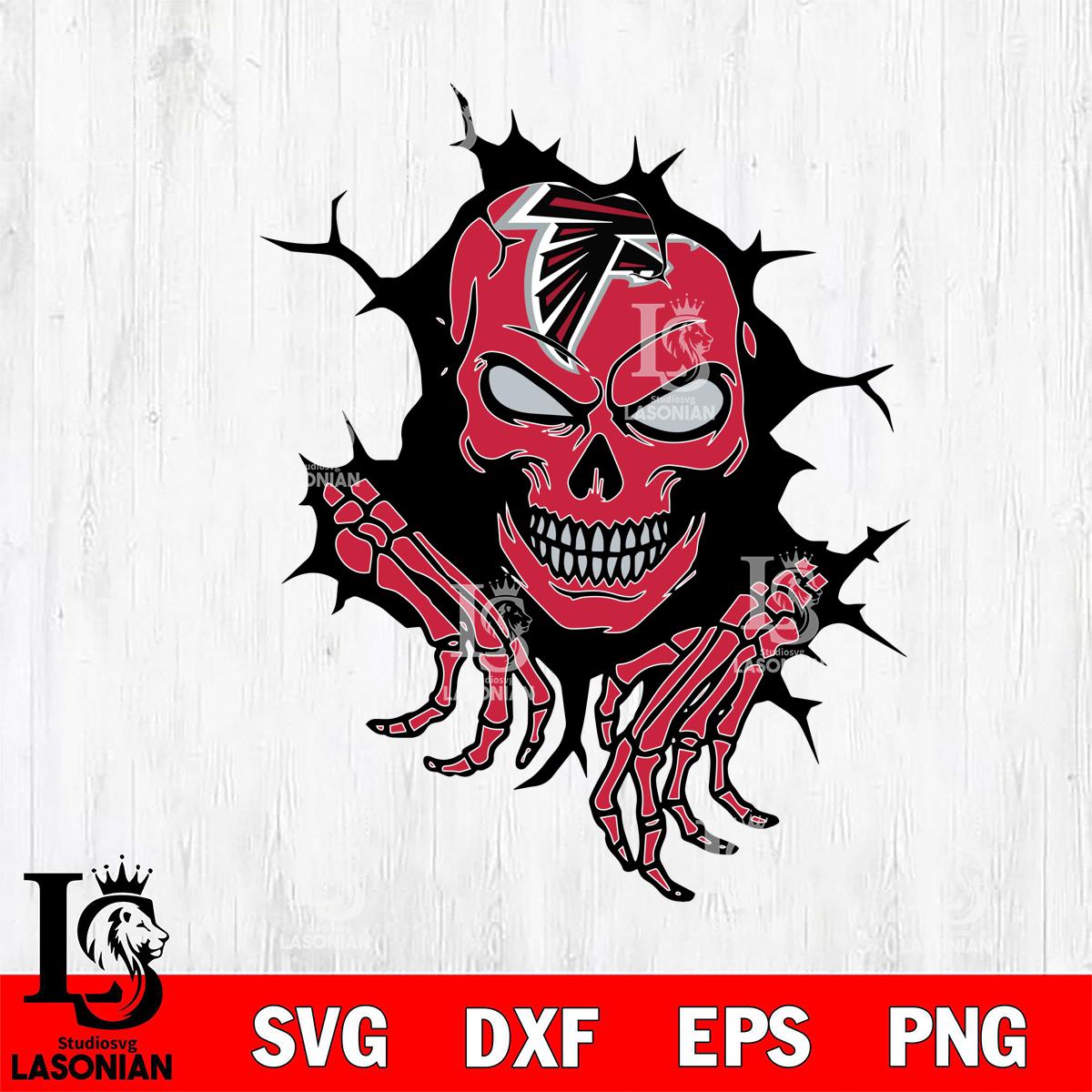 Atlanta Falcons Ferocious Skull SVG – lasoniansvg
