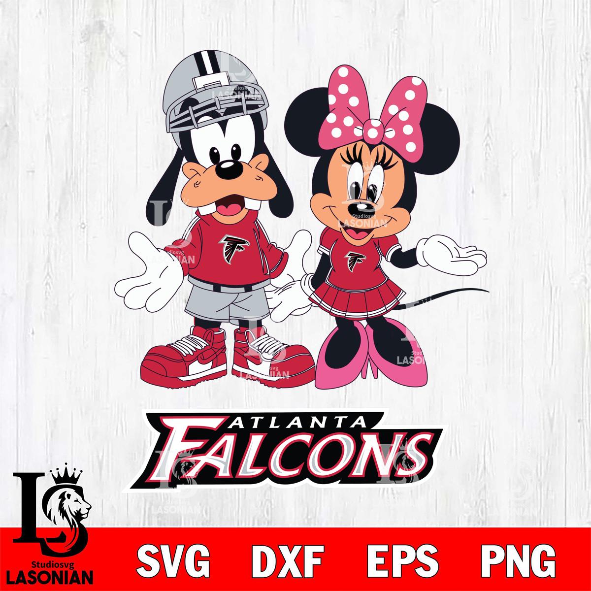 Atlanta Falcons Goofy and Minnie mouse Football – lasoniansvg