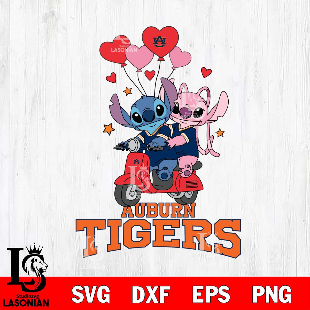 Auburn Tigers Stitch and Lilo Valentine File Cut, NCAA SVG DXF EPS PNG ...