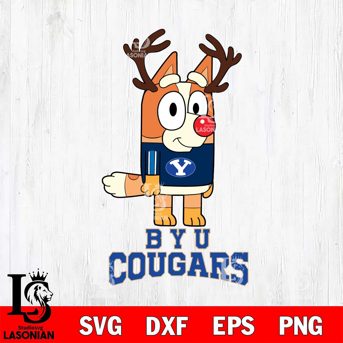 BYU Cougars Bluey Chilli Christmas Deer – lasoniansvg
