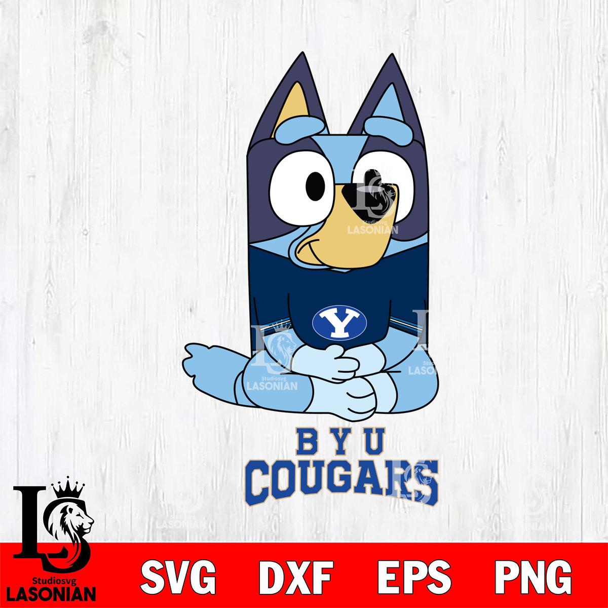 BYU Cougars Bluey Styles Football – lasoniansvg